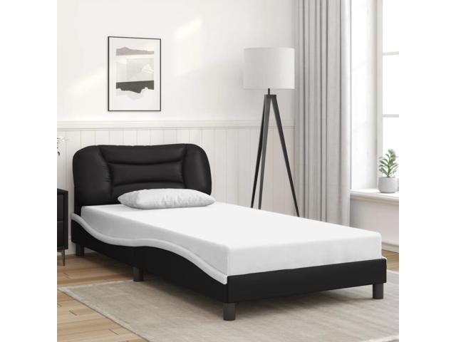 Click here for vidaXL Bed Frame with Headboard Black and White 39... prices
