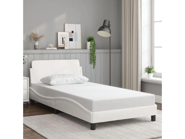 Click here for vidaXL Bed Frame with Headboard Platform White 39.... prices