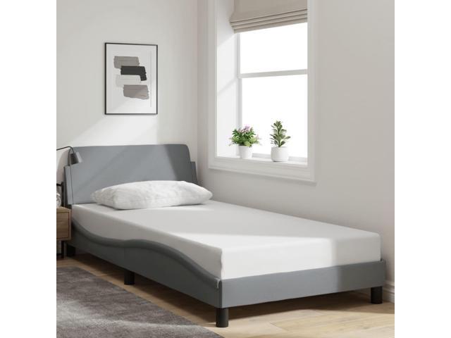 Click here for vidaXL Bed Frame with Headboard Base Light Gray 39... prices