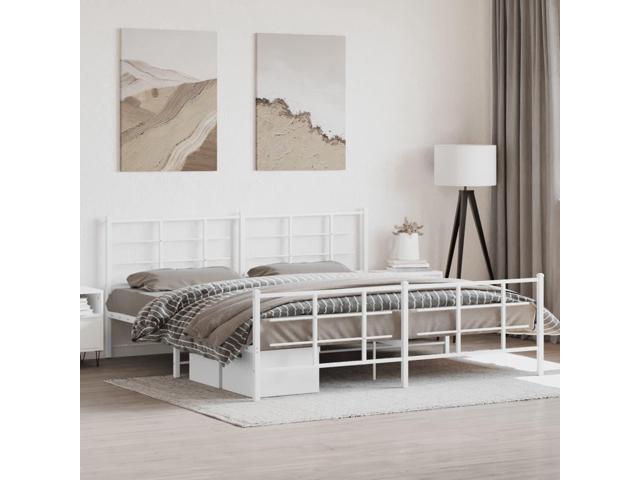 Click here for vidaXL Metal Bed Frame with Headboard & Footboard... prices