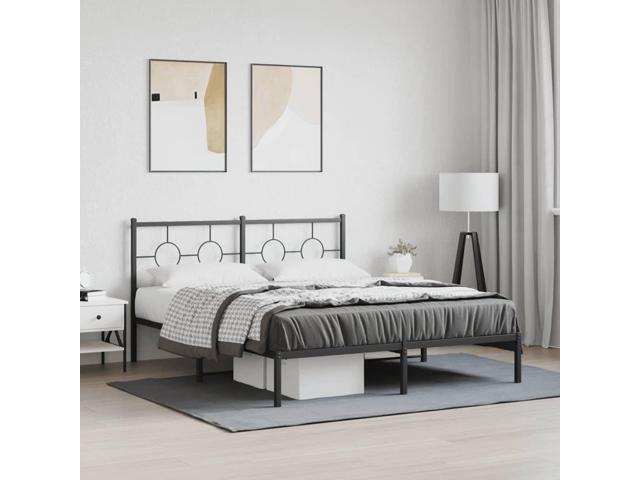 Click here for vidaXL Metal Bed Frame with Headboard Platform Fur... prices