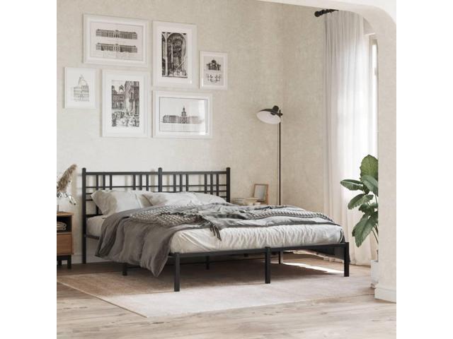 Click here for vidaXL Metal Bed Frame with Headboard Bedroom Furn... prices