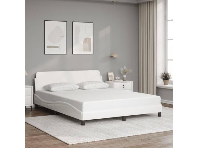 Click here for vidaXL Bed Frame with Headboard Base White 59.8x79... prices