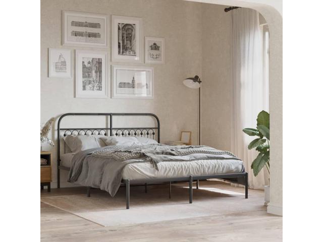 Click here for vidaXL Metal Bed Frame with Headboard Bedroom Furn... prices
