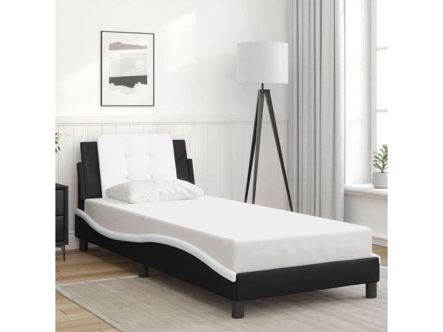 Click here for vidaXL Bed Frame with Headboard Base Black & White... prices