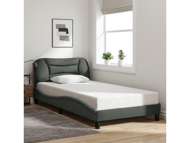 Click here for vidaXL Bed Frame with Headboard Base Dark Gray 39.... prices