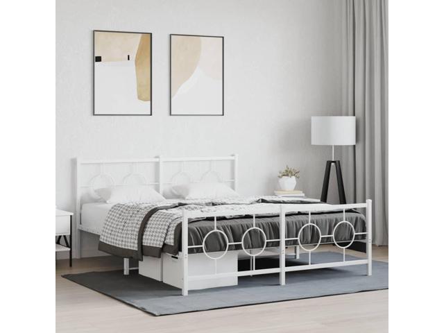 Click here for vidaXL Metal Bed Frame with Headboard and Footboar... prices