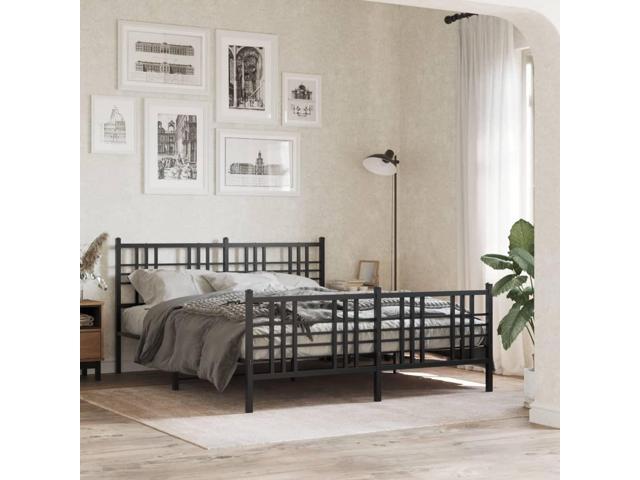 Click here for vidaXL Metal Bed Frame with Headboard and Footboar... prices