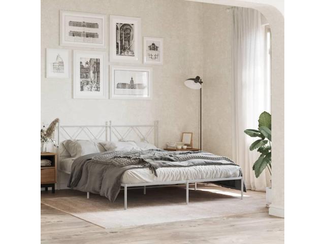 Click here for vidaXL Metal Bed Frame with Headboard Bedroom Furn... prices