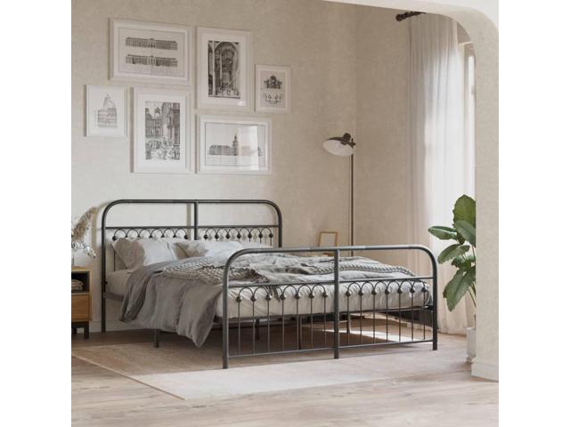 Click here for vidaXL Metal Bed Frame with Headboard and Footboar... prices