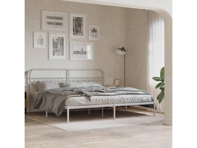 Click here for vidaXL Metal Bed Frame with Headboard Bedroom Furn... prices