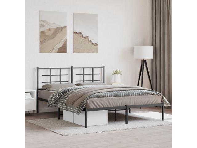 Click here for vidaXL Metal Bed Frame with Headboard Bedroom Furn... prices