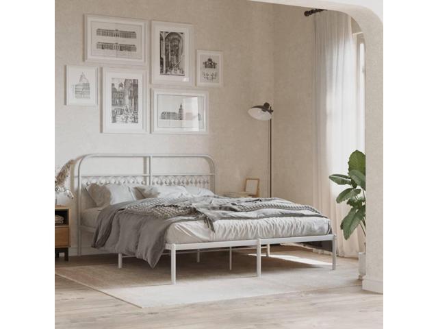 Click here for vidaXL Metal Bed Frame with Headboard Bedroom Furn... prices
