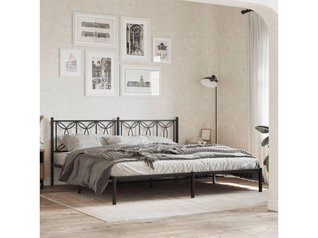 Click here for vidaXL Metal Bed Frame with Headboard Bedroom Furn... prices