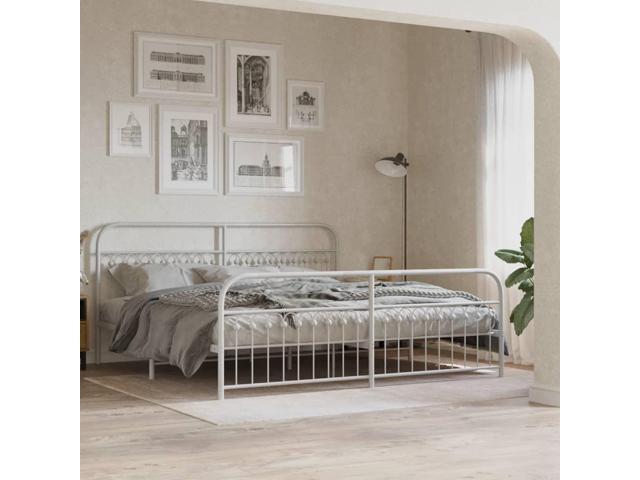 Click here for vidaXL Metal Bed Frame with Headboard and Footboar... prices