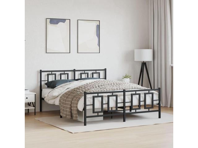 Click here for vidaXL Metal Bed Frame with Headboard and Footboar... prices