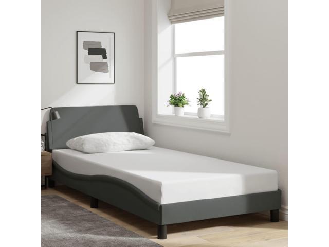 Click here for vidaXL Bed Frame with Headboard Base Dark Gray 39.... prices