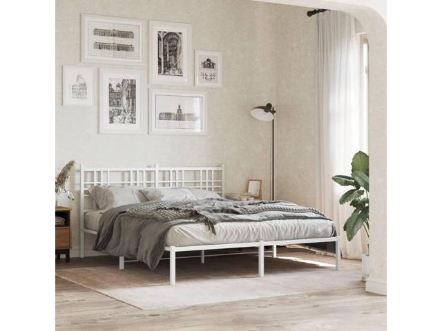 Click here for vidaXL Metal Bed Frame with Headboard Bedroom Furn... prices