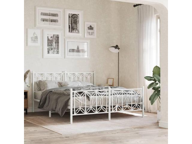 Click here for vidaXL Metal Bed Frame with Headboard and Footboar... prices