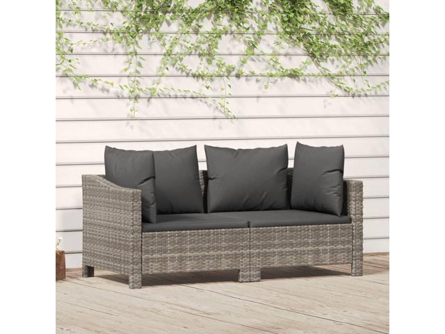 Click here for vidaXL Patio Lounge Set 2 Piece with Cushions Gray... prices