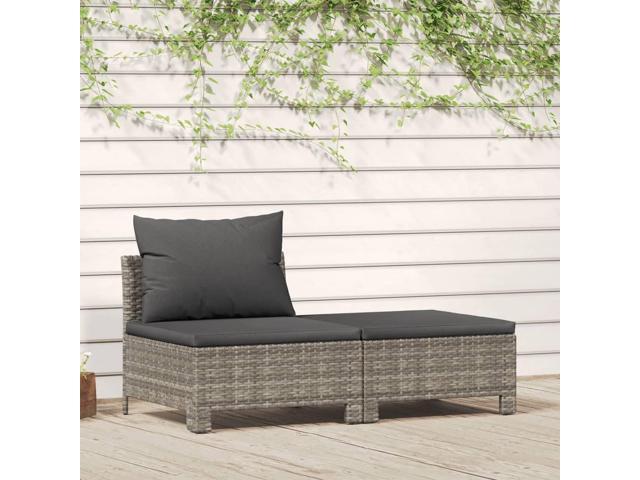 Click here for vidaXL Patio Lounge Set 2 Piece with Cushions Gray... prices