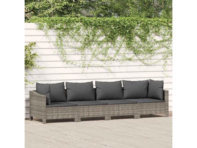 Click here for vidaXL Patio Lounge Set 4 Piece with Cushions Gray... prices
