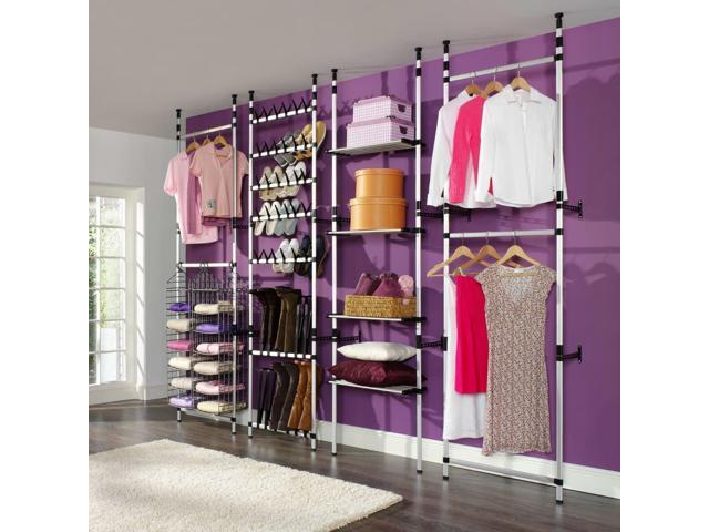 Click here for vidaXL Storage Rack Telescopic Closet Organization... prices