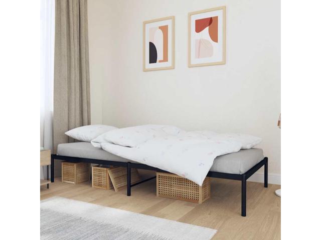 Click here for vidaXL 12-Inch Black Metal Twin Bed Frame  Heavy-D... prices