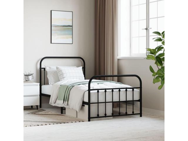 Click here for vidaXL 12 Inch Twin Metal Bed Frame with Headboard... prices