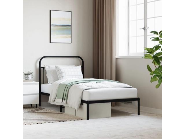Click here for vidaXL 12 Inch Twin Metal Bed Frame with Headboard... prices