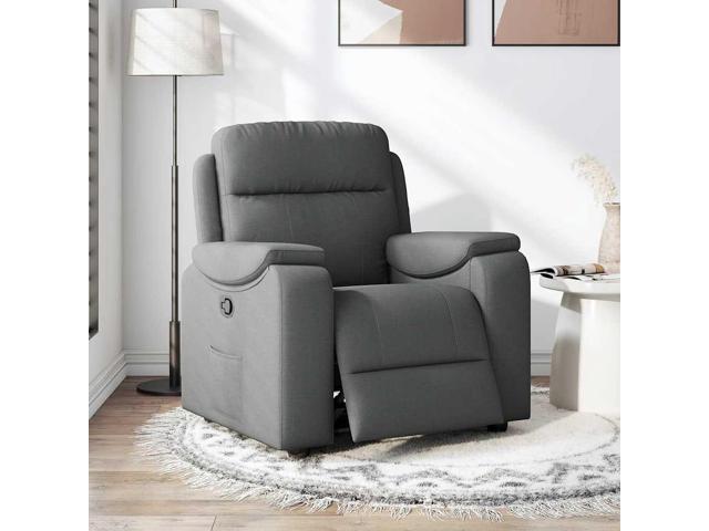 Click here for vidaXL Recliner Chair Dark Gray Fabric reclining c... prices