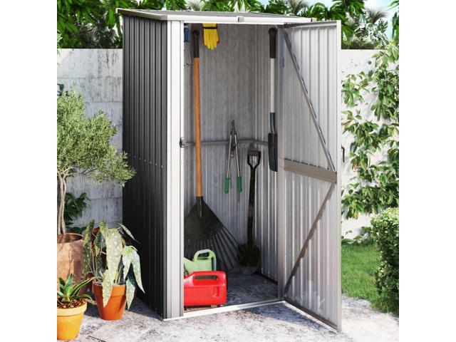 vidaXL Garden Shed Anthracite Galvanized steel 46.7x38.2x82.5 in - Anthracite