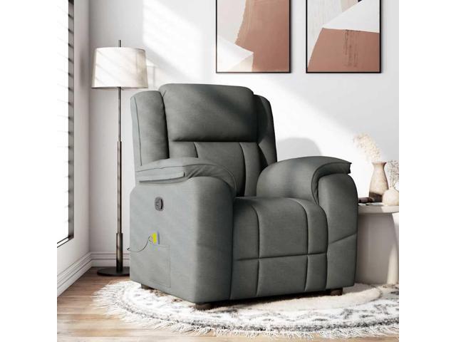 Click here for vidaXL Massage Recliner Chair Dark Gray Fabric mas... prices