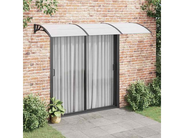 Door Canopy Black and Transparent Polycarbonate  Abs  Aluminum - Black