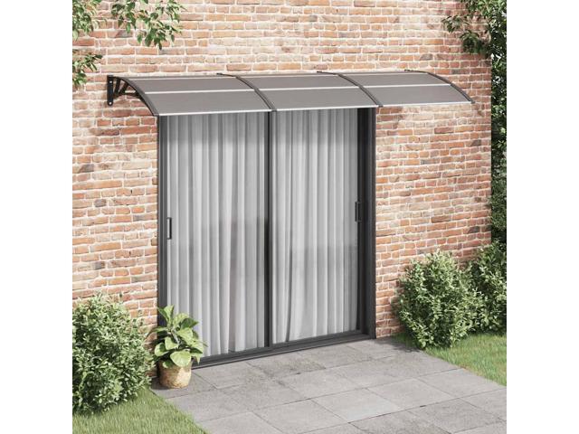 Door Canopy Black Polycarbonate 118.1 x 29.5 in Durable - Black