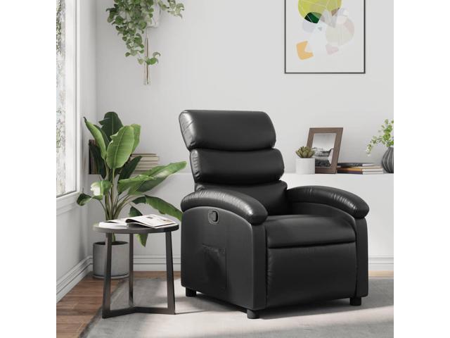 Click here for Recliner Chair Black Faux Leather - Black prices