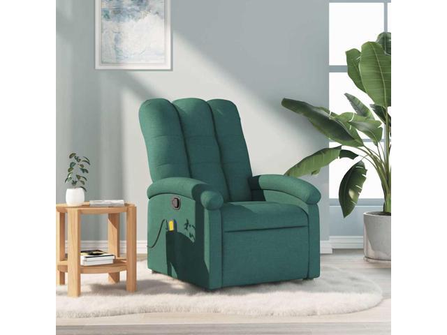 Click here for Massage Recliner Chair Dark Green Fabric - Green prices