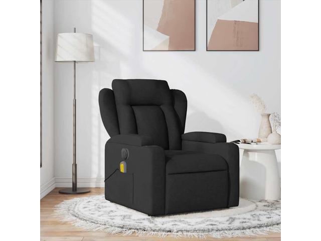 Click here for vidaXL Black Fabric Recliner Chair with 6-Point Vi... prices
