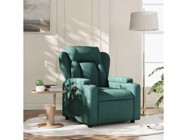 Click here for vidaXL Dark Green Fabric Recliner Chair with 6-Poi... prices