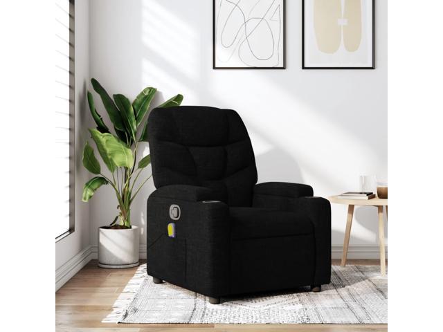 Click here for vidaXL Black Fabric Recliner Chair with 6-Point Vi... prices