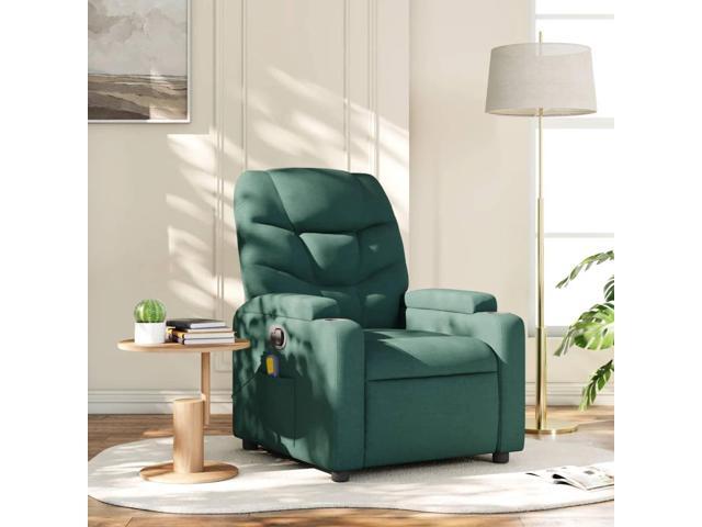 Click here for vidaXL Dark Green Fabric Recliner Chair with 6-Poi... prices