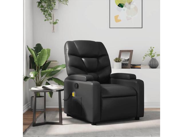 Click here for vidaXL Black Leather Recliner Chair with 6-Point V... prices