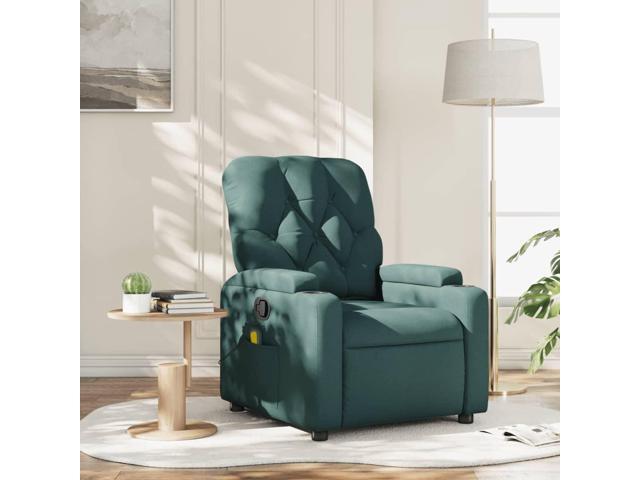 Click here for Massage Recliner Chair Dark Green Fabric - Green prices