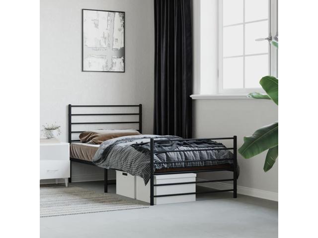 Click here for vidaXL 12 Inch Twin Metal Bed Frame with Headboard... prices