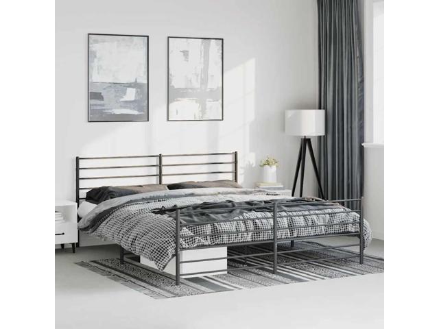 Click here for vidaXL 12 Inch King Metal Bed Frame with Headboard... prices