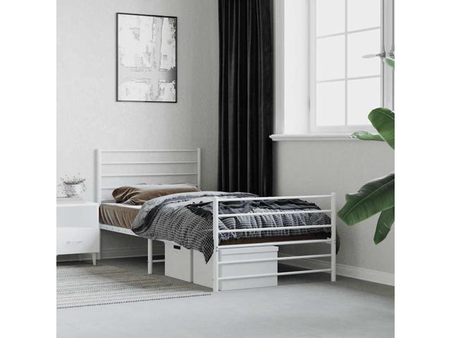 Click here for vidaXL 12 Inch Twin Metal Bed Frame with Headboard... prices