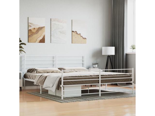 Click here for vidaXL 12 Inch King Metal Bed Frame with Headboard... prices