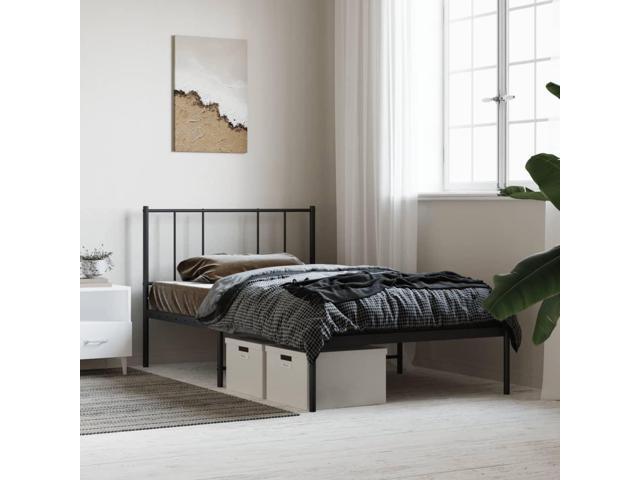 Click here for vidaXL 12 Inch Twin Metal Bed Frame with Headboard... prices
