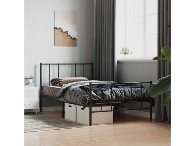 Click here for vidaXL 12 Inch Twin Metal Bed Frame with Headboard... prices