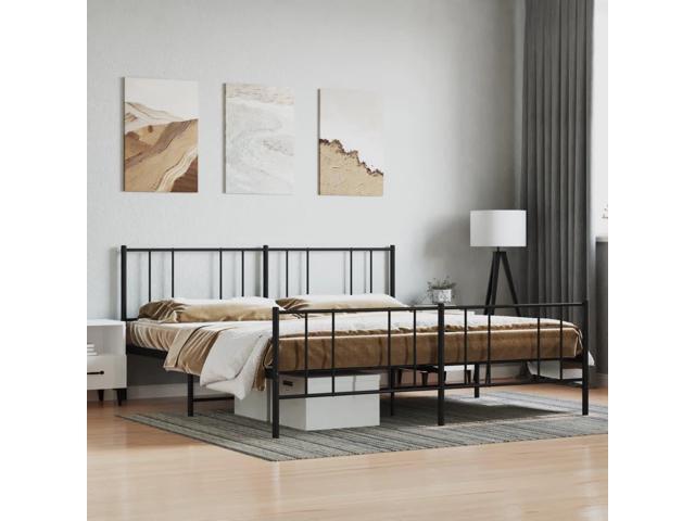 Click here for vidaXL 12 Inch King Metal Bed Frame with Headboard... prices
